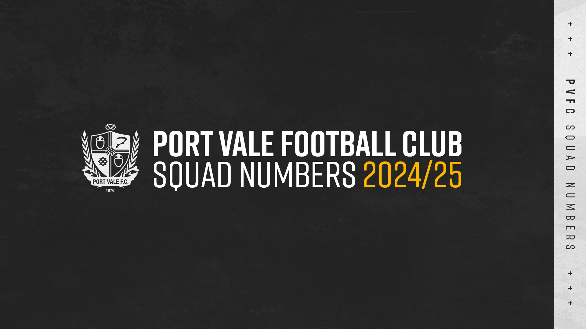 2024/25 Squad Numbers Confirmed | Port Vale FC